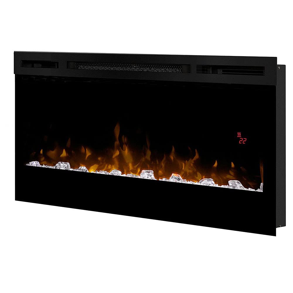 Dimplex Prism 34 inch Wall Mount Electric Fireplace with Driftwood Log Set - Black, BLF3451 & LF34DWS-KIT