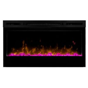 Dimplex Prism 34 inch Wall Mount Electric Fireplace with Driftwood Log Set - Black, BLF3451 & LF34DWS-KIT