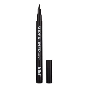 kiki superliner liquid eyeliner pen black, smudge proof all day vegan formula, cruelty free smudge proof all day