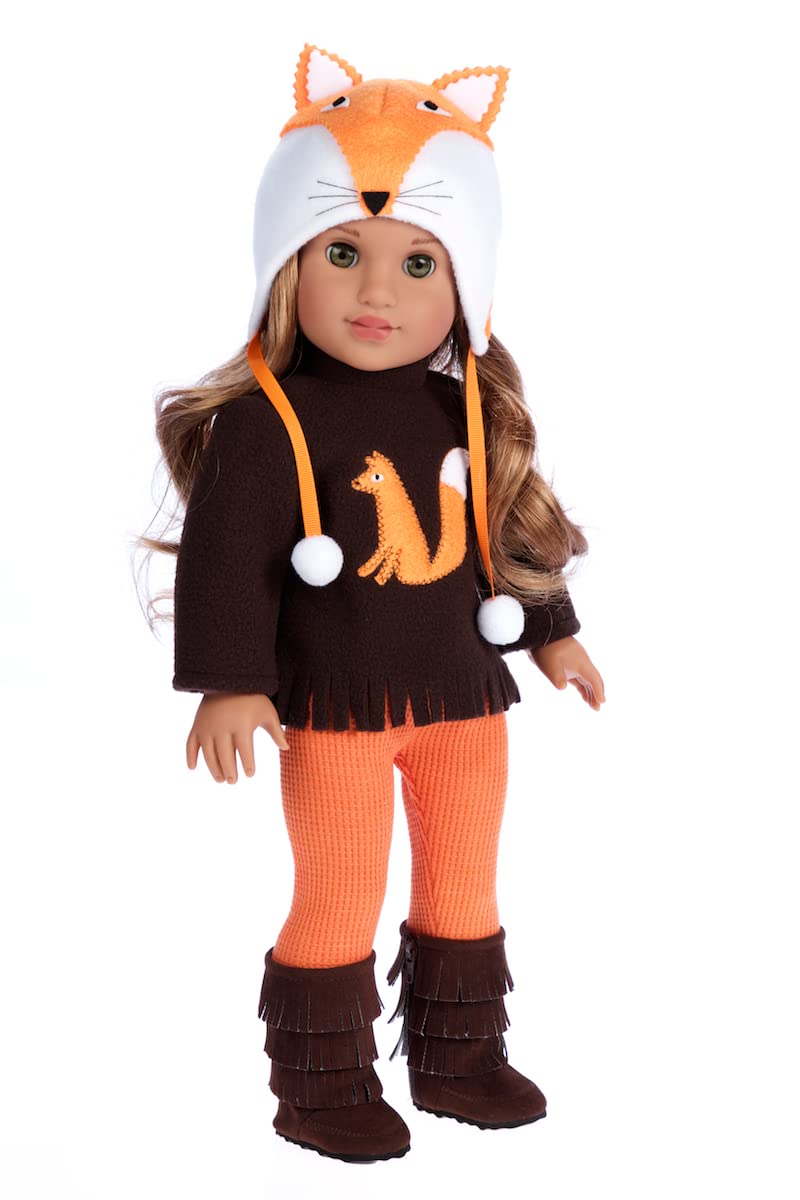 - Foxy - 4 Piece Outfit - Hat, Blouse, Leggings and Boots. Clothes Fits 18 Inch Doll (Doll Not Included)