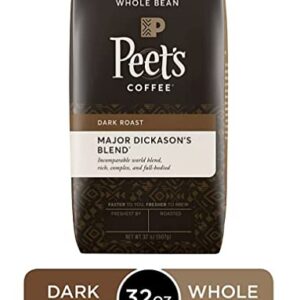 Peet's Coffee, Major Dickason's Blend, Dark Roast, Whole Bean 32oz (2 Pack)