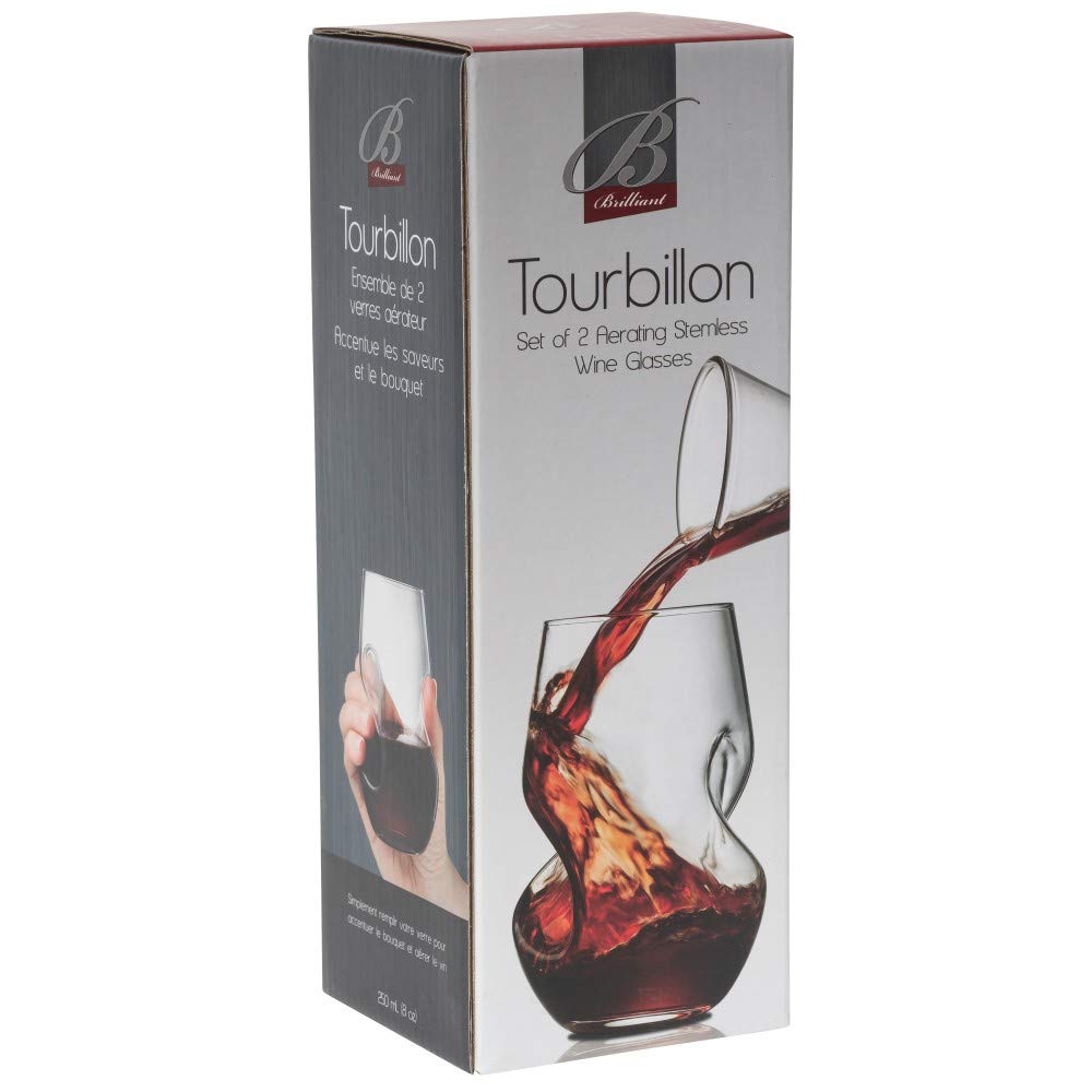 Tourbillon Aerating Stemless 8 oz. Wine Tumbler Set (Set of 2)