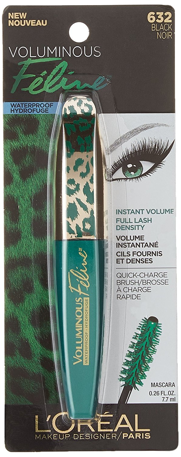 L'Oreal Paris Voluminous Feline Waterproof Mascara, Black, 1 Tube