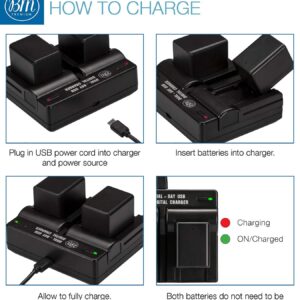 BM Premium 2 BP-727 Batteries and Dual Charger for Canon Vixia HFR80 HFR82 HFR800, HFR70, HFR72, HFR700, HFR32, HFR300, HFR40, HFR42, HFR400, HFR50, HFR52, HFR500, HFR60, HFR62, HFR600 Camcorder