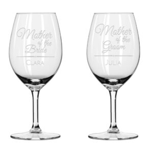 2x Wine glasses, Mother of Bride wine glasses, Mother of Groom Wine Glass,Personalize wine Glasses,Wedding Gifts,classic gift, unique gifts