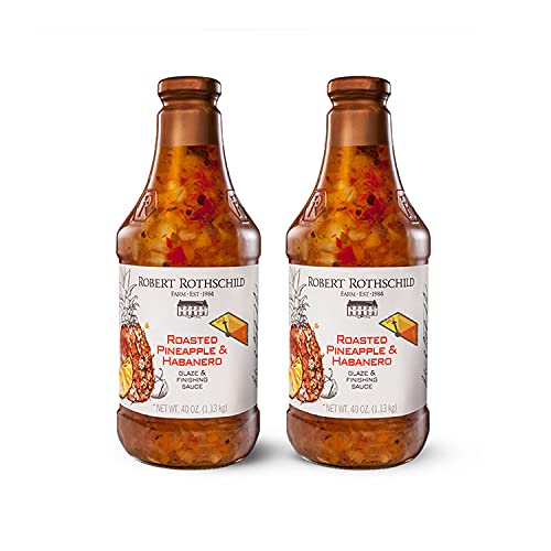 Robert Rothschild Farm Roasted Pineapple & Habanero Gourmet Glaze and Finishing Sauce – Sweet and Spicy Marinade, Glaze or Dip – 40 Oz (Pack of 2)