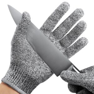 nocry cut resistant gloves with grip dots - high performance level 5 protection, food grade. size medium, complimentary ebook included!