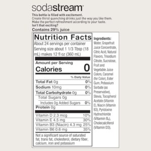 SodaStream Pink Grapefruit Liquid Zero Calorie, 14.8 Fl Oz (Pack of 4)