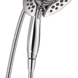 Delta Faucet 5-Spray In2ition 2-in-1 Dual Shower Head with HandHeld Spray, Chrome Hand Held Shower Head with Hose, Handheld Shower Heads, 1.75 GPM Shower Head, Chrome 58569-PK