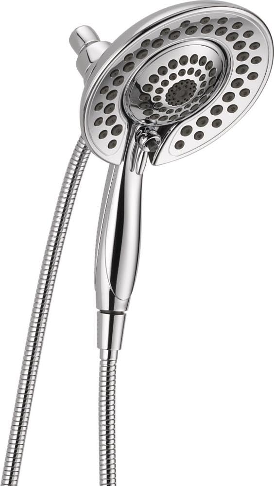 Delta Faucet 5-Spray In2ition 2-in-1 Dual Shower Head with HandHeld Spray, Chrome Hand Held Shower Head with Hose, Handheld Shower Heads, 1.75 GPM Shower Head, Chrome 58569-PK