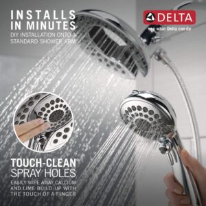 Delta Faucet 5-Spray In2ition 2-in-1 Dual Shower Head with HandHeld Spray, Chrome Hand Held Shower Head with Hose, Handheld Shower Heads, 1.75 GPM Shower Head, Chrome 58569-PK