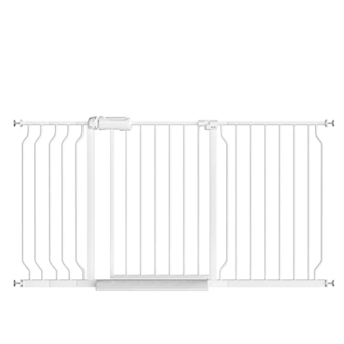 Fairy Baby Extra Wide Baby Gates 57.5-62 Inch, Auto Close Child Safety Gates for Stairs Banister Doorways Hallway Stairway,Indoor Safety Child Gates for Kids or Pets