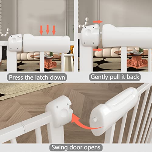 Fairy Baby Extra Wide Baby Gates 57.5-62 Inch, Auto Close Child Safety Gates for Stairs Banister Doorways Hallway Stairway,Indoor Safety Child Gates for Kids or Pets