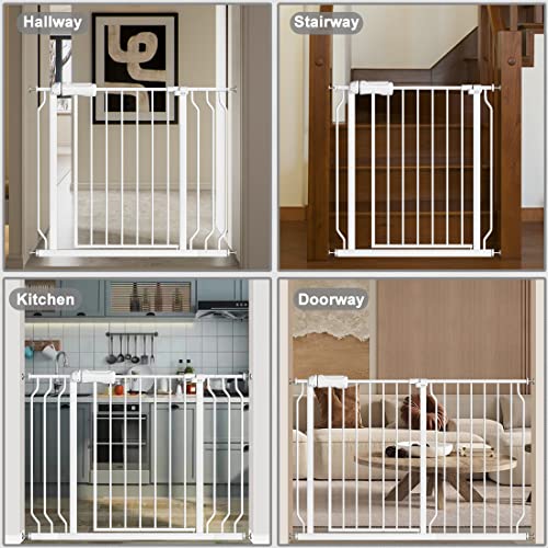 Fairy Baby Extra Wide Baby Gates 57.5-62 Inch, Auto Close Child Safety Gates for Stairs Banister Doorways Hallway Stairway,Indoor Safety Child Gates for Kids or Pets