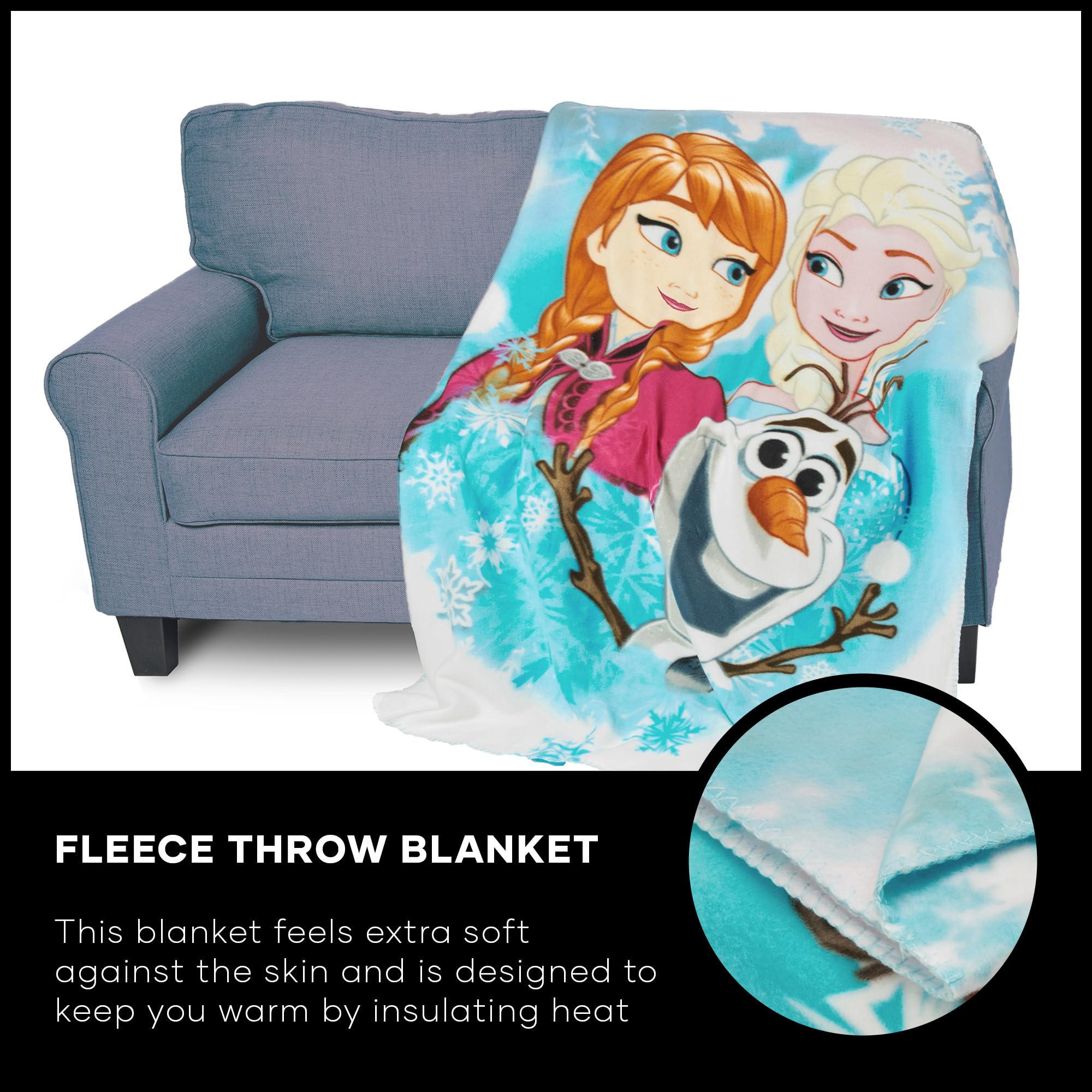 Northwest Disney Frozen, 'Snow Journey' Fleece Throw Blanket, 45' x 60', Multi Color, 1 Count