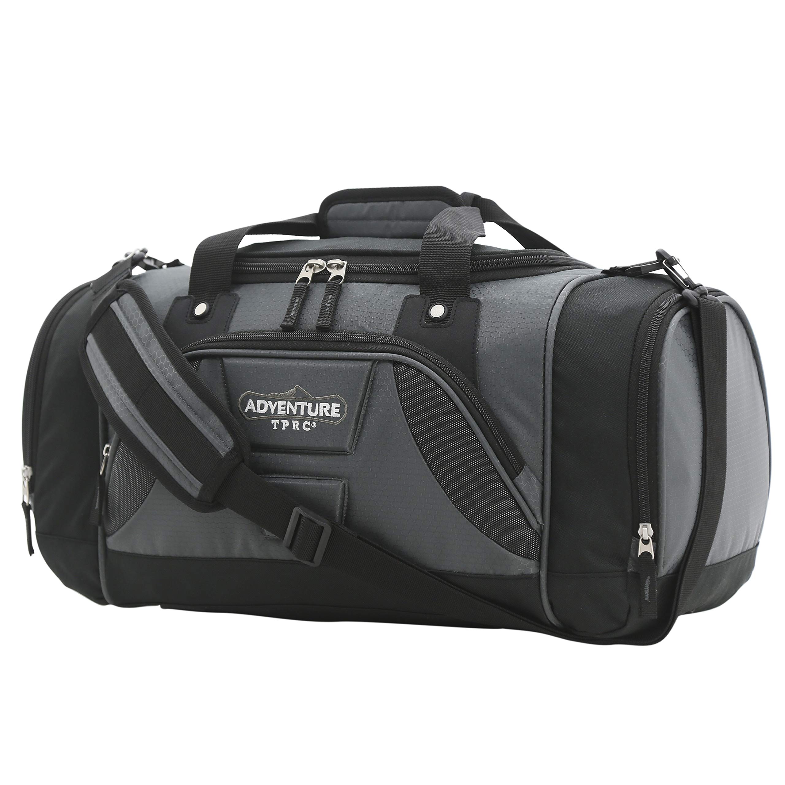 TPRC Adventure Weekender Nylon Duffel Bag, Grey, 20 Inch 34.4L