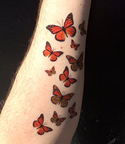 55 Monarch Butterfly Temporary Tattoos