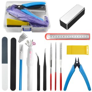 bxqinlenx professional 15 pcs gundam model tools kit modeler basic tools craft set hobby building tools kit for gundam car model building repairing and fixing(c)