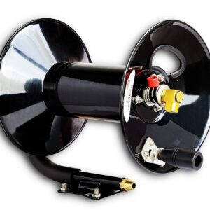 ReelWorks Air Hose Reel Tool Retractable Hand Crank 3/8" Inch x 100' Feet 300 PSI / 20 BAR Heavy Duty Steel Construction (Hose Not Included)