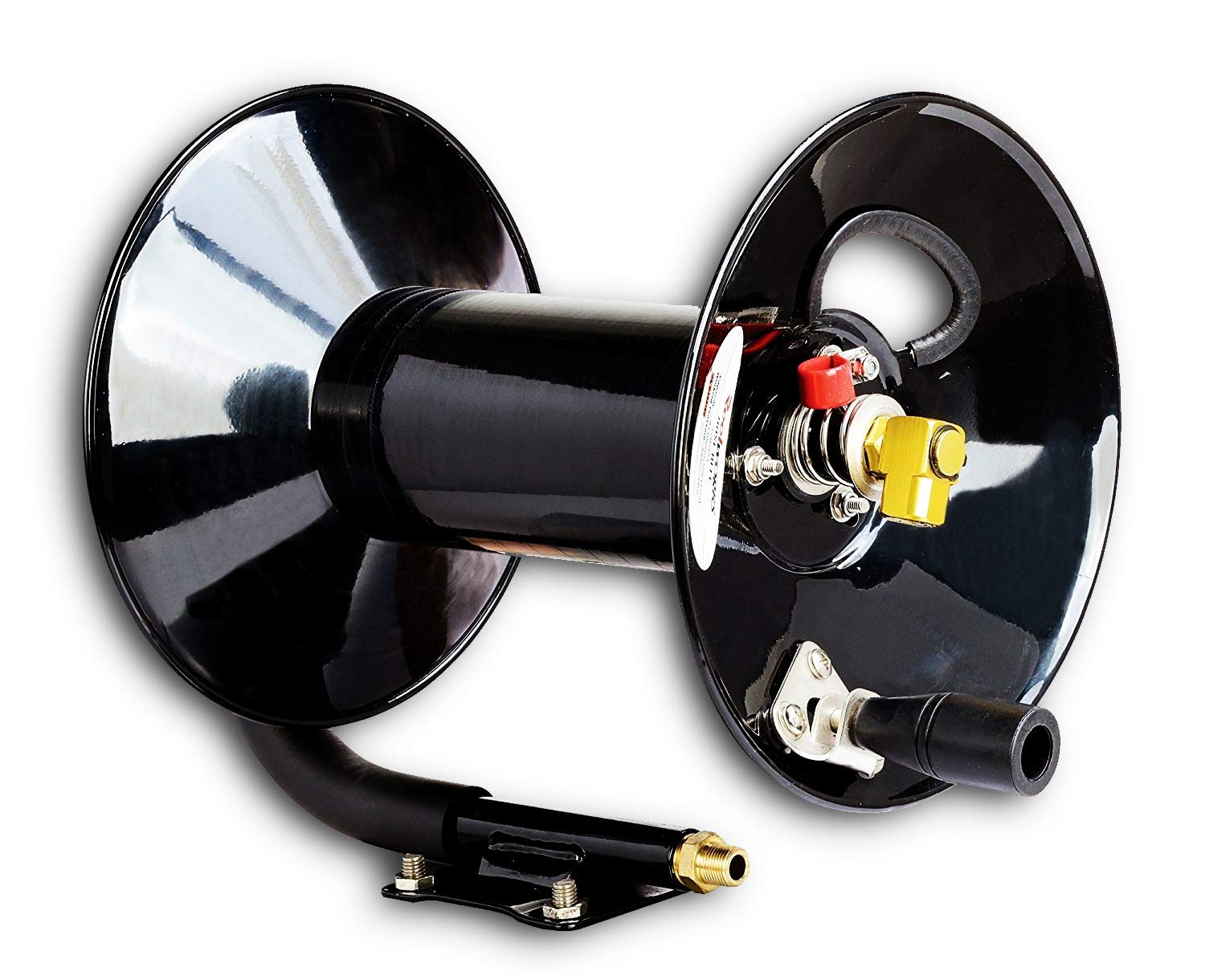 ReelWorks Air Hose Reel Tool Retractable Hand Crank 3/8" Inch x 100' Feet 300 PSI / 20 BAR Heavy Duty Steel Construction (Hose Not Included)