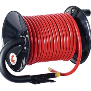 ReelWorks Air Hose Reel Tool Retractable Hand Crank 3/8" Inch x 100' Feet 300 PSI / 20 BAR Heavy Duty Steel Construction (Hose Not Included)