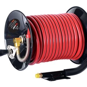 ReelWorks Air Hose Reel Tool Retractable Hand Crank 3/8" Inch x 100' Feet 300 PSI / 20 BAR Heavy Duty Steel Construction (Hose Not Included)