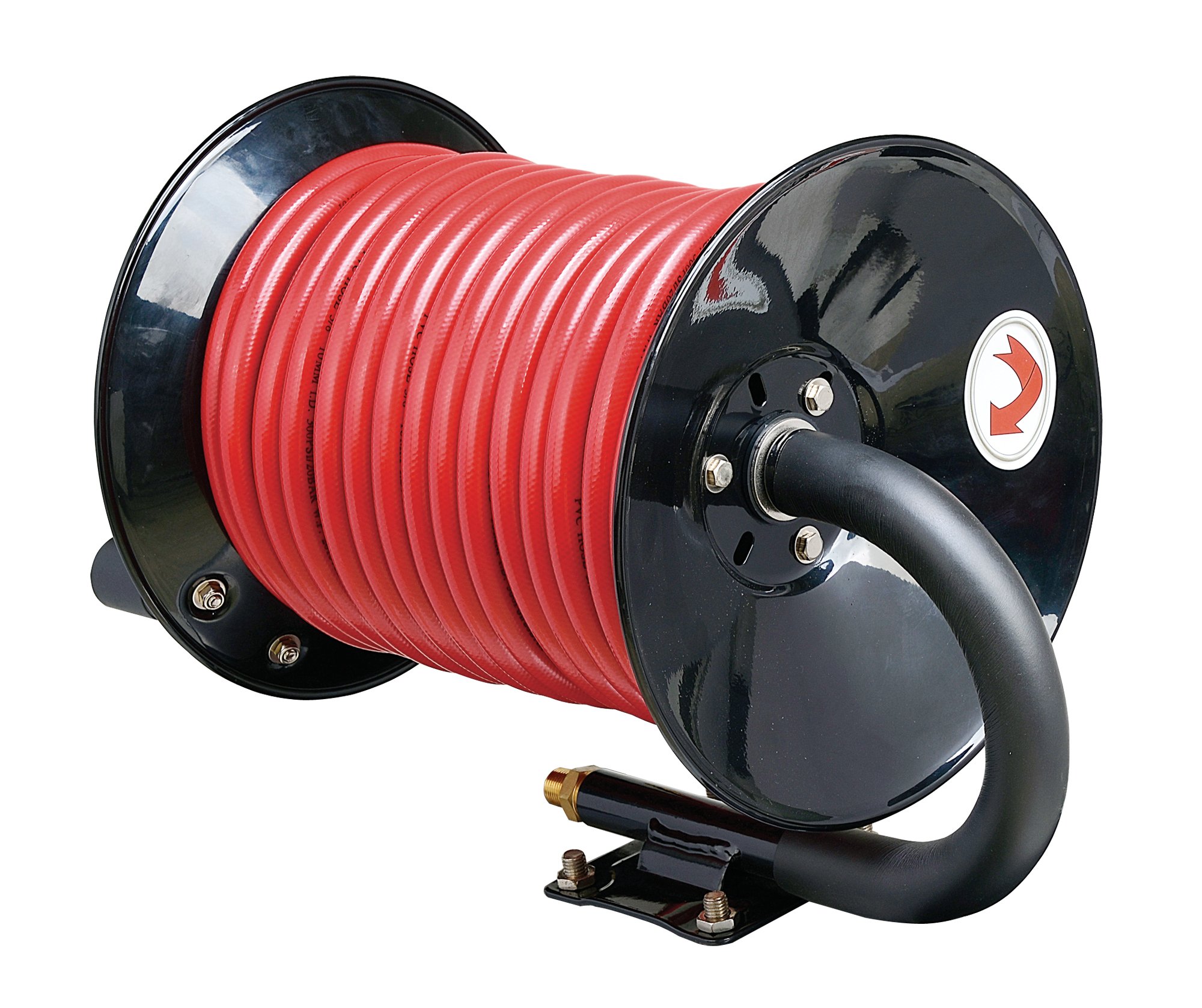 ReelWorks Air Hose Reel Tool Retractable Hand Crank 3/8" Inch x 100' Feet 300 PSI / 20 BAR Heavy Duty Steel Construction (Hose Not Included)