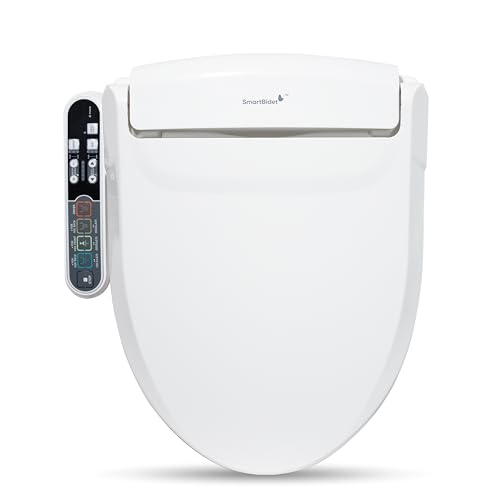 SmartBidet SB-2000 Electric Bidet Seat for Round Toilets - Electronic Heated Toilet Seat with Warm Air Dryer and Temperature Controlled Wash Functions