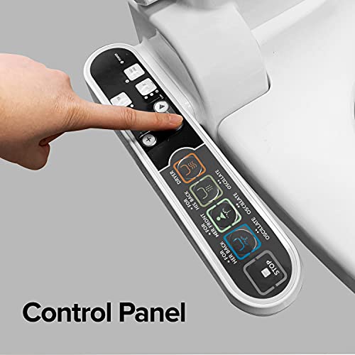 SmartBidet SB-2000 Electric Bidet Seat for Round Toilets - Electronic Heated Toilet Seat with Warm Air Dryer and Temperature Controlled Wash Functions