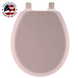 MAYFAIR 41EC 023 Cameron Toilet Seat will Never Loosen and Easily Remove, ROUND, Durable Enameled Wood, Pink