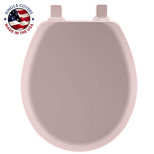 MAYFAIR 41EC 023 Cameron Toilet Seat will Never Loosen and Easily Remove, ROUND, Durable Enameled Wood, Pink