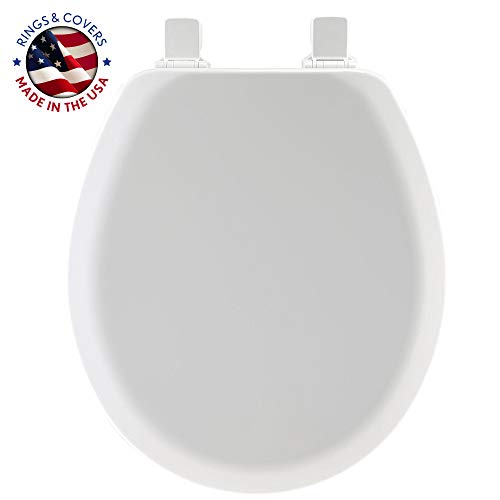 MAYFAIR 841EC 000 Cameron Toilet Seat will Never Loosen and Easily Remove, ROUND, Durable Enameled Wood, White