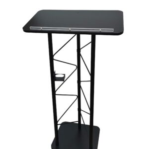 FixtureDisplays Truss Metal and Wood Podium 25" Wide Top Pulpit Lectern with A Cup Holder 11566-H