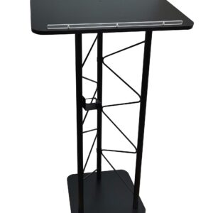 FixtureDisplays Truss Metal and Wood Podium 25" Wide Top Pulpit Lectern with A Cup Holder 11566-H