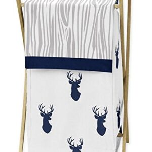 Sweet Jojo Designs Baby Children Kids Clothes Laundry Hamper for Navy Blue White and Grey Woodland Deer Bedding Set