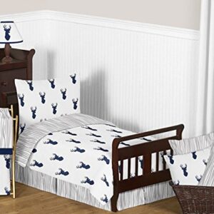 Sweet Jojo Designs Baby Children Kids Clothes Laundry Hamper for Navy Blue White and Grey Woodland Deer Bedding Set