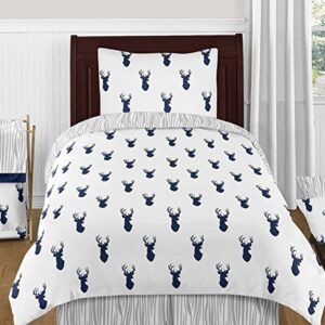 Sweet Jojo Designs Baby Children Kids Clothes Laundry Hamper for Navy Blue White and Grey Woodland Deer Bedding Set