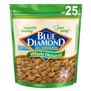 Blue Diamond Almonds Whole Natural Raw Snack Nuts, 25 Oz Resealable Bag (Pack of 1)