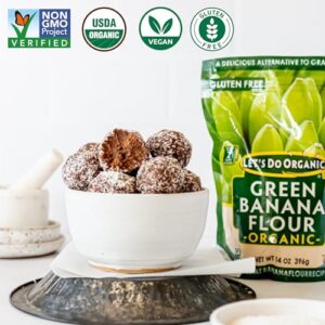 Let's Do Organic Green Banana Flour – Grain Flour Replacement, Resistant Starch, Versatile Starch, Gluten Free, Iron, Non-GMO Project Verified, USDA Organic – 14 Oz