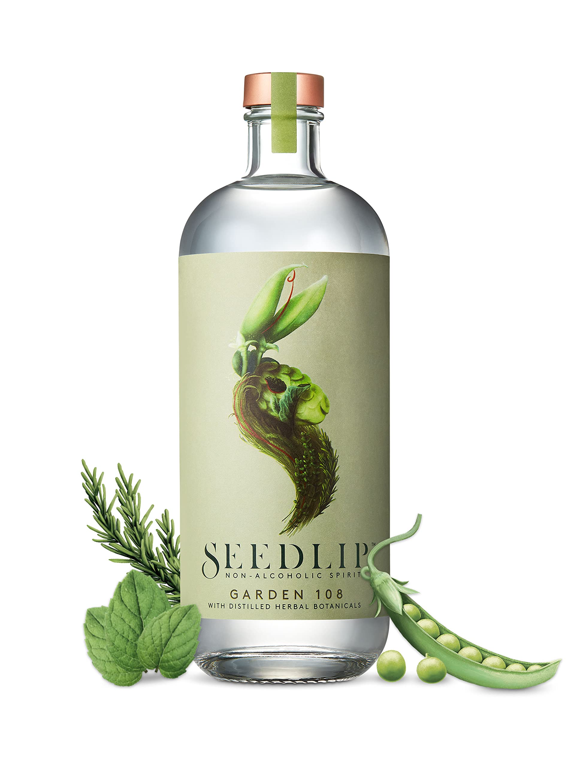 Seedlip Garden 108 - Non-alcoholic Spirit | Calorie Free, Sugar Free | Non-alcoholic Cocktails | 23.7fl oz (700ml)