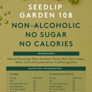 Seedlip Garden 108 - Non-alcoholic Spirit | Calorie Free, Sugar Free | Non-alcoholic Cocktails | 23.7fl oz (700ml)