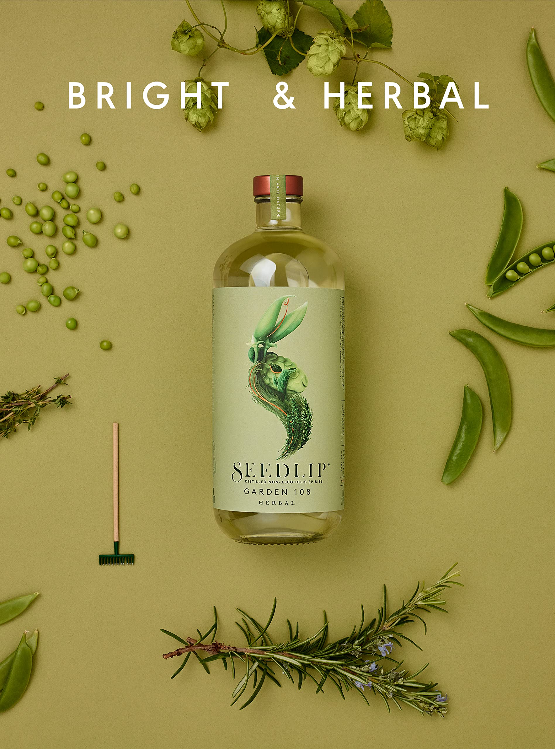 Seedlip Garden 108 - Non-alcoholic Spirit | Calorie Free, Sugar Free | Non-alcoholic Cocktails | 23.7fl oz (700ml)