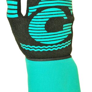 G & F 1685 1 Piece Heat Resistant BBQ Grilling Cooking Glove Mitt with Easy Slip on and off cuff, extra long and wide