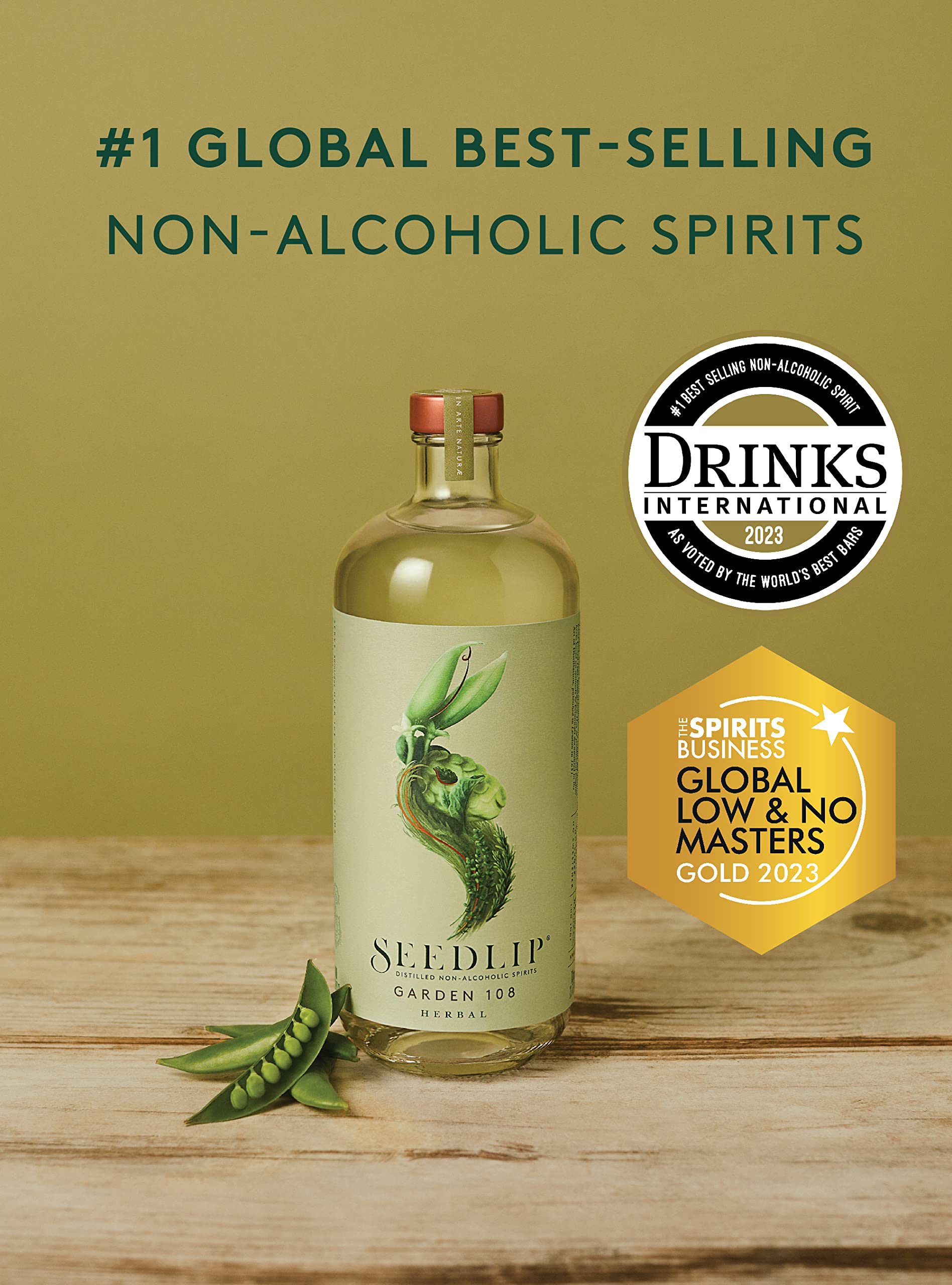 Seedlip Garden 108 - Non-alcoholic Spirit | Calorie Free, Sugar Free | Non-alcoholic Cocktails | 23.7fl oz (700ml)