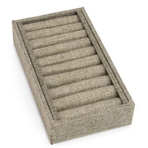 Burlap Slotted Ring and Bangle Display Tray (9 Slot)