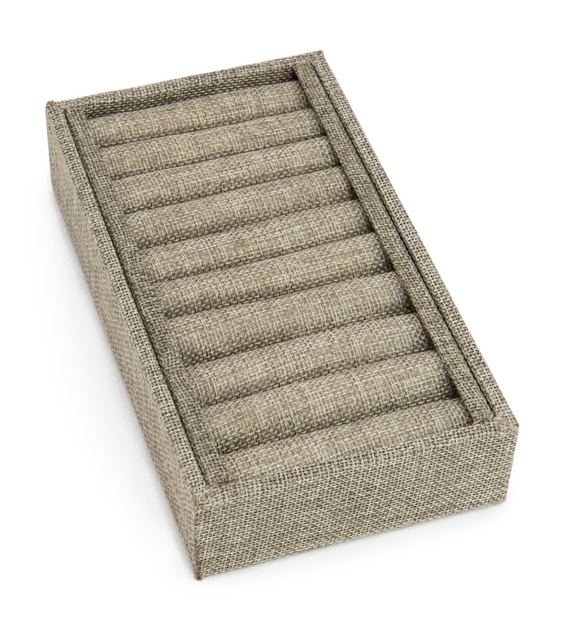 Burlap Slotted Ring and Bangle Display Tray (9 Slot)