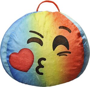 emoji pals emoji sealed with a kiss bean bag, tye dye