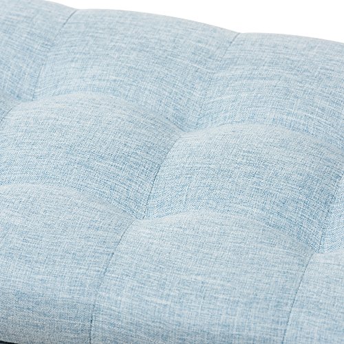 Baxton Studio Orillia Modern and Contemporary Light Blue Fabric Upholstered Grid-Tufting Storage Ottoman Bench