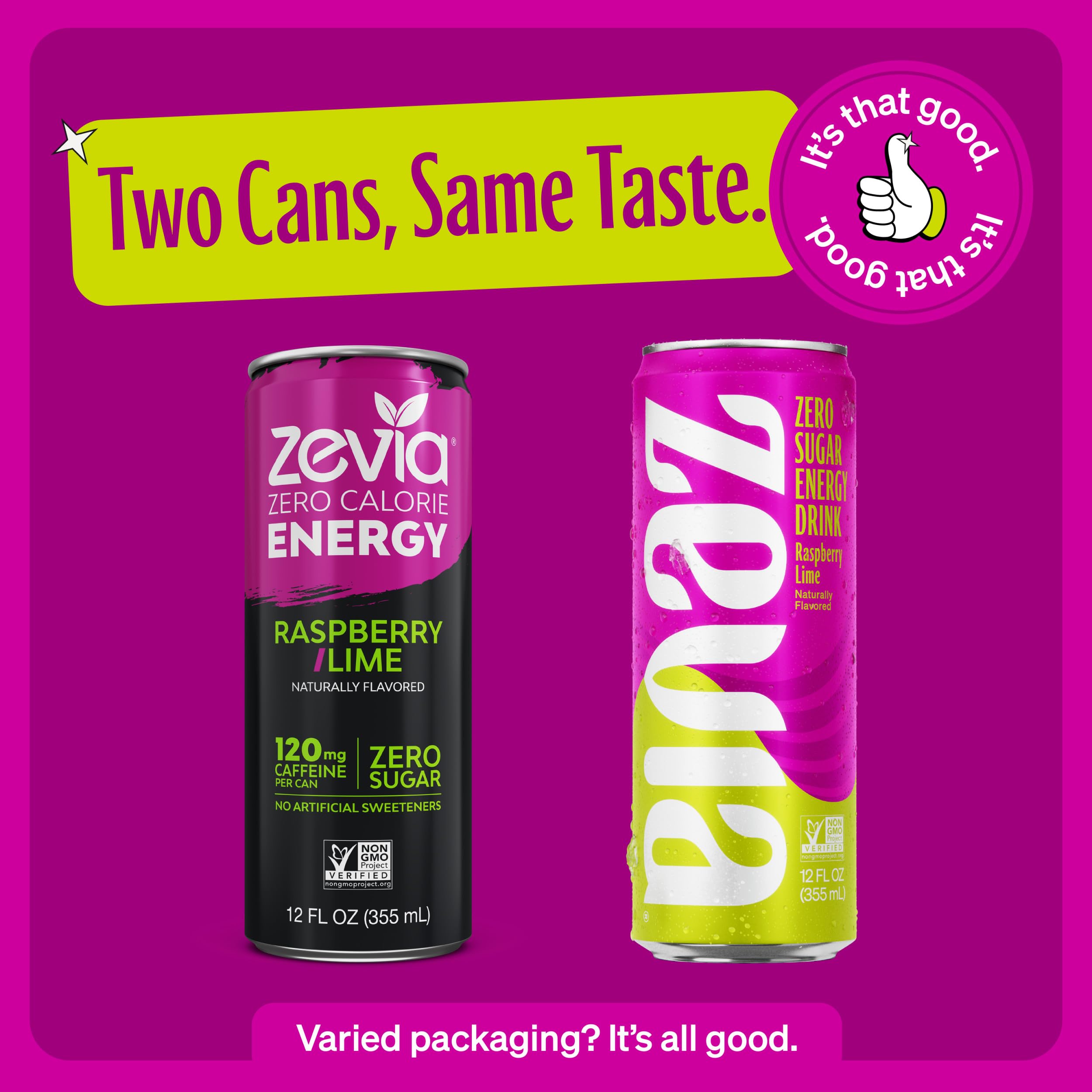 Zevia Zero Calorie Energy Drink, Raspberry Lime, 12 Ounce Cans (Pack of 12)