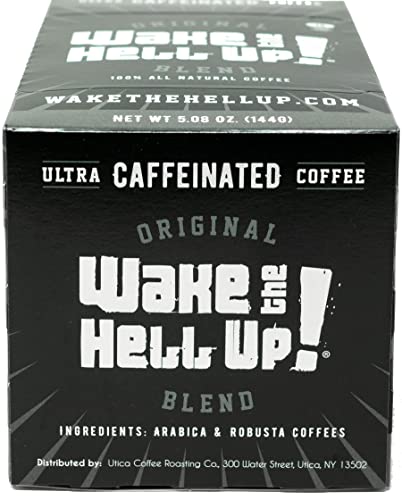 Wake The Hell Up! Dark Roast Single Serve Coffee Pods | Ultra-Caffeinated Coffee For K-Cup Compatible Brewers | 12 Count, 2.0 Compatible